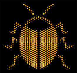 Hexagon halftone fly insect icon Royalty Free Vector Image