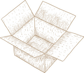 Hand-drawn open box Royalty Free Vector Image - VectorStock