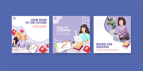 Online education poster concept design Royalty Free Vector