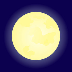 Realistic full moon satellite planet glowing Vector Image