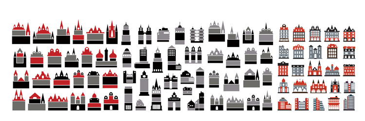 Yearly calendar icons set all twelve months Vector Image