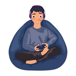 Silhouette man playing video game Royalty Free Vector Image