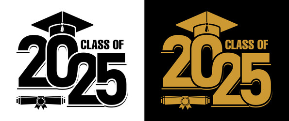 2025 graduate class logo Royalty Free Vector Image