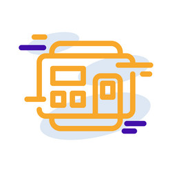 Absent machine technology icon with green outline Vector Image