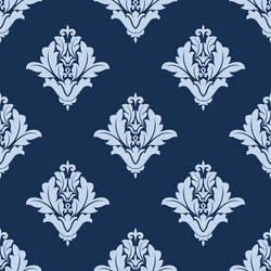 Blue Damask Pattern Vector Images (over 7,400)