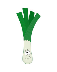 Kawaii cartoon leek isolate Royalty Free Vector Image