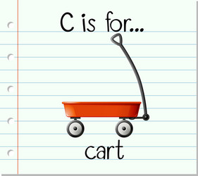Flashcard letter w is for wheelbarrow Royalty Free Vector