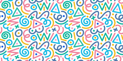 Fun colorful line doodle seamless pattern Vector Image