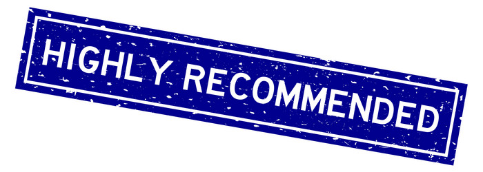 Grunge black highly recommend word square rubber Vector Image