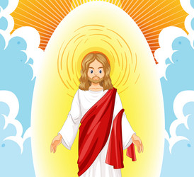 Jesus merciful with group children Royalty Free Vector Image