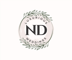 Nd initials letter wedding monogram logos Vector Image