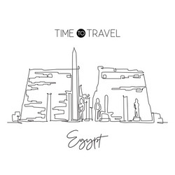 One continuous line drawing ancient egyptian Vector Image