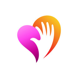 Disabled people care logo Royalty Free Vector Image