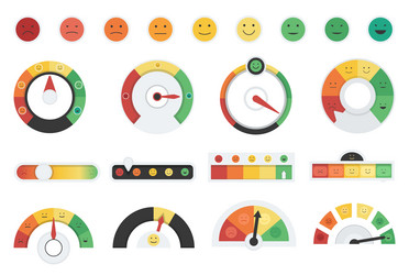 Satisfaction rating feedback scale with emoticon Vector Image