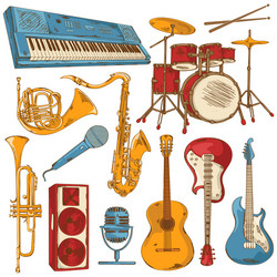 Set of music instruments Royalty Free Vector Image