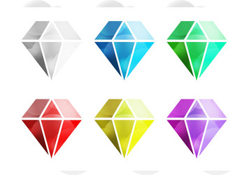 Diamond icons isolated Royalty Free Vector Image