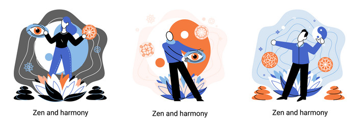 Zen and harmony metaphor meditation practice Vector Image