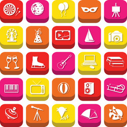 Entertainment flat icons on white background Vector Image