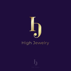 J and h letter monogram combined gold Royalty Free Vector