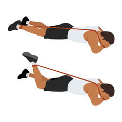 Man doing resistance band side steps exercise Vector Image