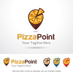 Pizza point cafe promotional logotype with piece Vector Image
