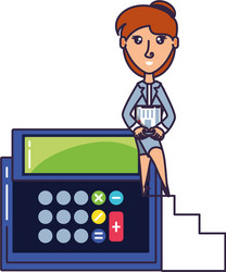 Business woman with calculator math Royalty Free Vector
