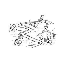 Castle fort with tower medieval landscape Vector Image