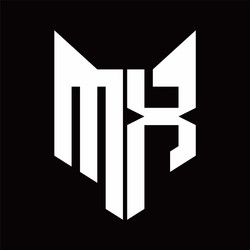 Mx logo monogram with emblem line style isolated Vector Image