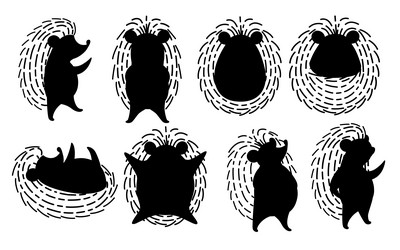 Black silhouette seamless pattern adorable Vector Image