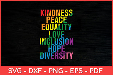 Kindness peace equality love inclusion hope svg Vector Image