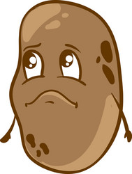 Sad potato on white background Royalty Free Vector Image