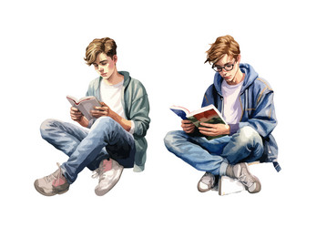 School boy clipart isolated Royalty Free Vector Image