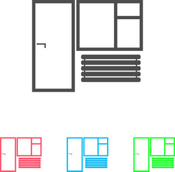 Window and door icon flat Royalty Free Vector Image