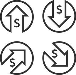Dollar increase decrease icon money symbol Vector Image