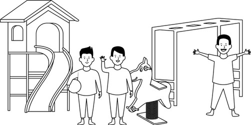 Children Playing Outside Clip Art Black And White