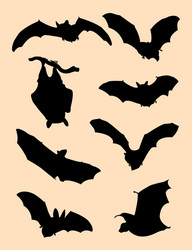 Bat silhouette set Royalty Free Vector Image - VectorStock