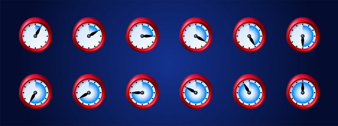 Clock game icons time animation sprite sheet Vector Image