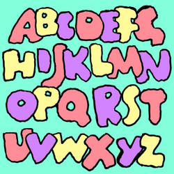 Handdrawn cartoon bold font modern grunge Vector Image