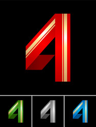 Silver roman numeral number 4 iv four Royalty Free Vector