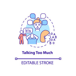 Talkative person talking too much cartoon stick Vector Image