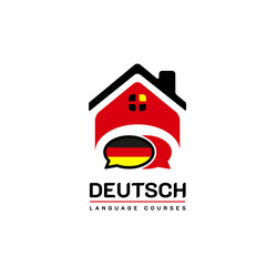 Learning deutch german language class logo Vector Image