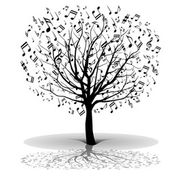 Music tree with notes Royalty Free Vector Image