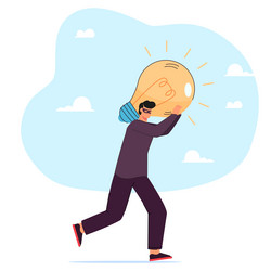 Thief or pirate stealing creative idea from man Vector Image