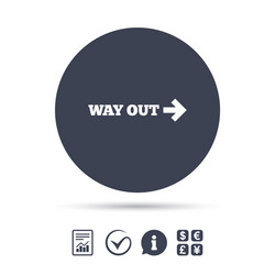 Way out right sign icon arrow symbol Royalty Free Vector