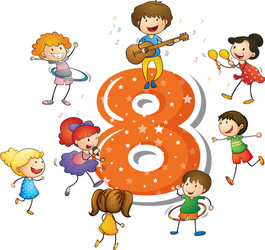 Eight space number Royalty Free Vector Image - VectorStock