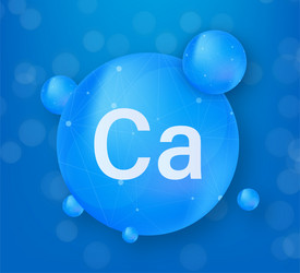 Blue calcium on white background calcium mineral Vector Image