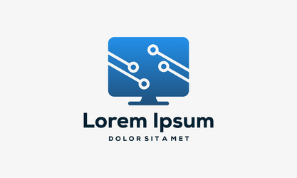 Computer technology logo template designs Vector Image