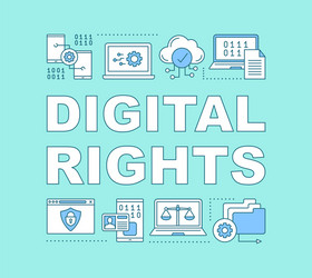 Digital rights word concepts banner Royalty Free Vector