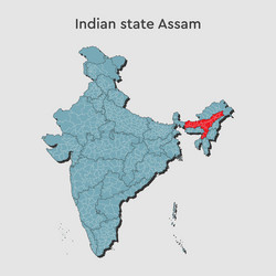 India country map assam state template infographic