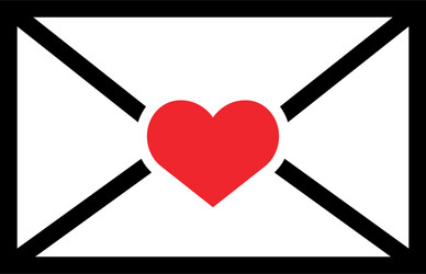 Love letter mail icon linear design Royalty Free Vector